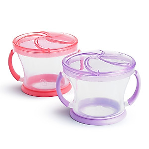 Munchkin® Snack Catcher® Toddler Snack Cups, 2 Pack, Pink/Purple