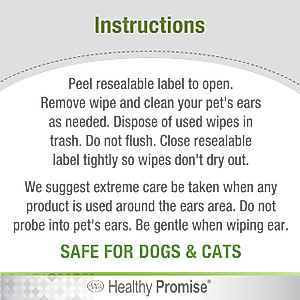 Four Paws Healthy Promise Pet Ear Wipes 35 Count