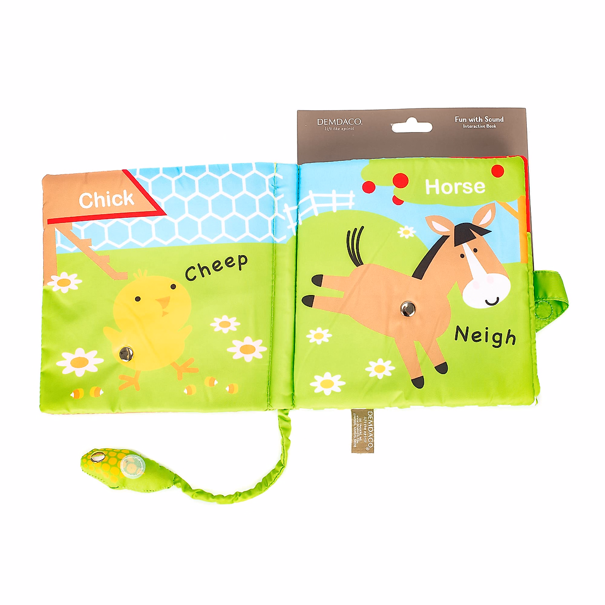 DEMDACO Happy Barnyard Friends Corn Rustic Red Children's Musical Soft Book Toy