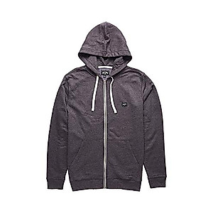 Billabong mens Classic Zip Fleece Hoody Hooded Sweatshirt, Black Texture, Large US