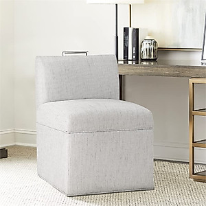Comfort Pointe Delray Modern Fabric Upholstered Caster Chair in Sea Oat Beige