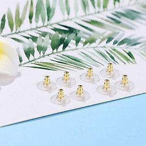Earring Backs, Kerryjewl 100pcs Flat Earring Backs for Studs/Droopy Ears, Hypoallergenic Secure Screw on Earring Backs Earring Backings Earring Backs for Heavy Earring(Gold)