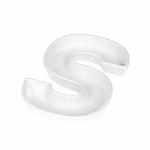 Coffeezone Ceramic Small Letter Dish & Plates for Candy/Nuts Ideas, Wedding Party Decor (Letter S)
