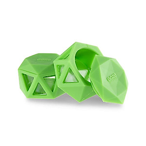 Ooze Green Geode Silicone Glass Stash Jar 11mL (1.6"x1") - Hexagonal Gemstone Shape - Glass Silicone Concentrate Container - 1 Count
