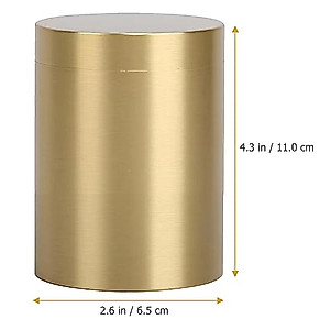 Airtight Containers Tea Canister Sealing Tea Jar Polished Tea Leaf Storage Jar Vintage Tea Canister Coffee Bean Can Copper Canister Food Container (11X6.5cm) Containers for Food