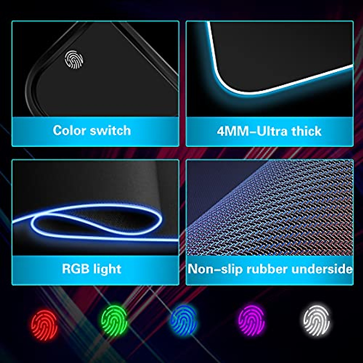 Gaming Mouse Pad,15W Qi Fast Chargering,Extened Large RGB Gaming Mouse Pad,for Large Keyboard and Mouse,Home&Office,10 Lighting Modes,Support Qi Fast Charging Support Mobile Phone Devices,31.5"X11.8"