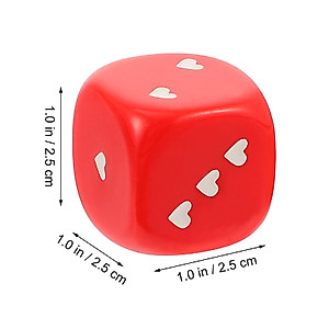 jojofuny Acrylic Dice 8pcs carnival party games kids brain teasers dice for teaching math 25MM Heart Dice
