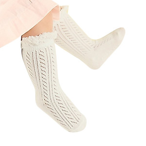 ACTLATI 3 Pairs Baby Girls Boys Knee High Socks Cotton Newborn Knit Stockings for 0-24 Months Infants Toddlers