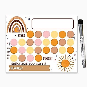 Boho Rainbow Chore Chart for Kids，Boho Sunshine Magnetic Reward Chart for Kids Behavior, Good Responsibility Chart, Chore Chart for One Child - 8 x 10 inch