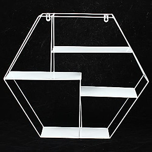CNCEST White Wall Shelf White Hexagon Shelves Iron Wall Mounted Floating Shelf Shelves Bookshelf Hexagon Shelf Geometric Display Honeycomb Shelves Unit Shelf