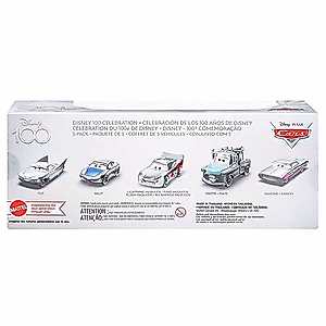 Mattel Disney and Pixar Cars Set of 5 Collectible Character Toy Cars & Trucks Inspired by Disney's 100 Years of Wonder