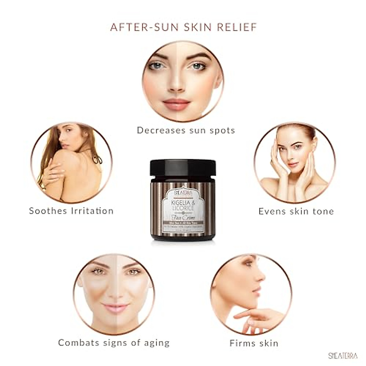 Shea Terra Kigelia Age Defense Collection - After-sun Face Crème | Natural, Anti-Aging Face Cream with Licorice Root, Shea Butter & Aloe for Sun Damage and Clear, Even Skin Tone – 4oz