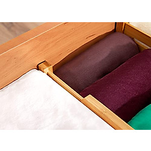 RoyalHouse Adjustable Bamboo Drawer Dividers Organizers, Expandable Drawer Separators for your Kitchen, Bedroom, Bathroom, Dresser, Office, and More (8 pieces)