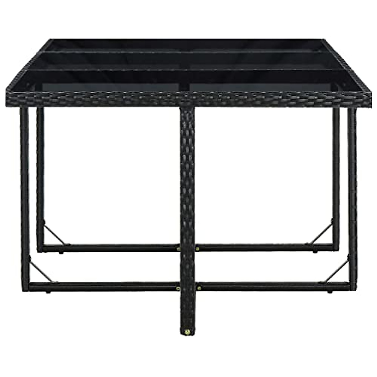 QZZCED 11 Piece Patio Dining Set with Cushions,Outdoor Bar Table,Patio Bar Set,Modern Outdoor Furniture,Dining Bench with Back,Bistro Set,for Patio Deck Garden,Backyard & Lawn, Poly Rattan Black