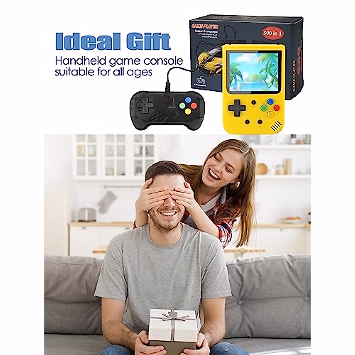 Fadist Handheld Game Console, Portable Retro Game Console, Built in 500 Classic Games,IdeIdeal Gift for Kids, Friend