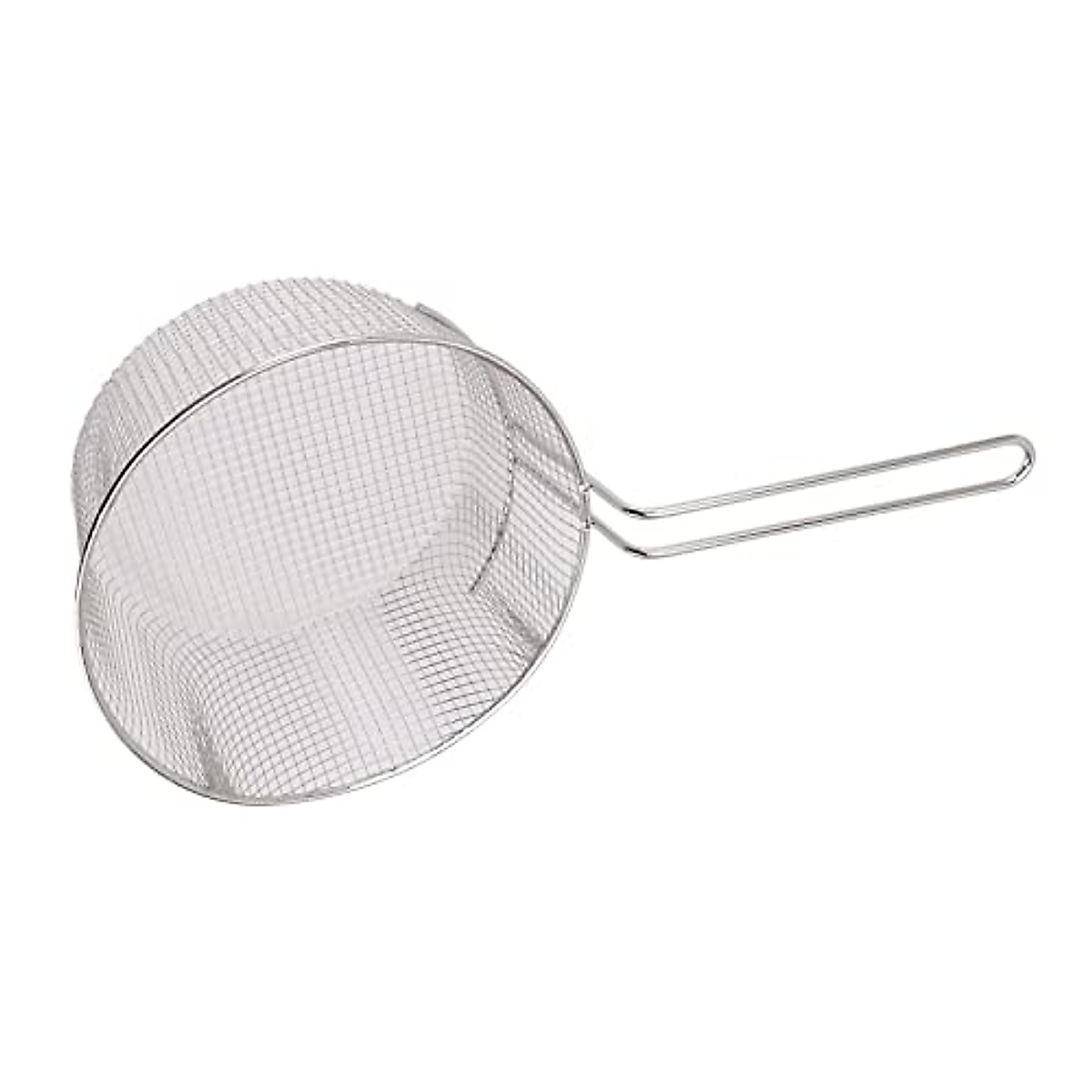 Tgoon Fry Net, Stainless Steel Long Handle Fry Basket Strong Load Bearing Delicate Appearance for Chicken Nuggets(Handle Without Rubber)