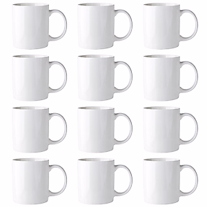 AmorArc 12oz Off White Coffee Mugs, Ceramic Coffee Mugs with Large Handle for Man, Woman, Light Weight Coffee Mugs Set for Latte/Cappuccino/Cocoa/Milk, Dishwasher & Microwave Safe, 12Pcs