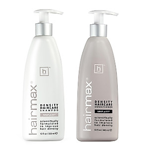 Hairmax Density Haircare Shampoo & Conditioner Set - For Thinning Hair Loss - Supports Hair Density - Invigorates Hair & Scalp - For Men & Women - pH-Balanced - 10 fl oz (2 Bottles)
