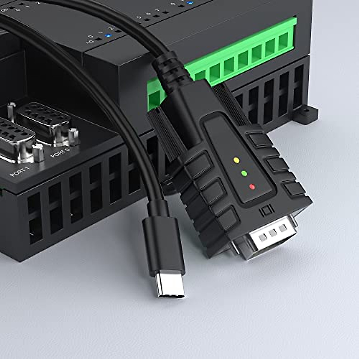 DriverGenius USB C to Serial RS232 DB9 Adapter Cable with 3 x LED Indicators - Prolific PL2303 - Compatible for Windows 11, macOS Sequoia 15.1.1 (USB232A-B-C, 3ft/1m)