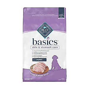 Blue Buffalo Basics Skin & Stomach Care, Natural Puppy Dry Dog Food, Turkey & Potato 24-lb