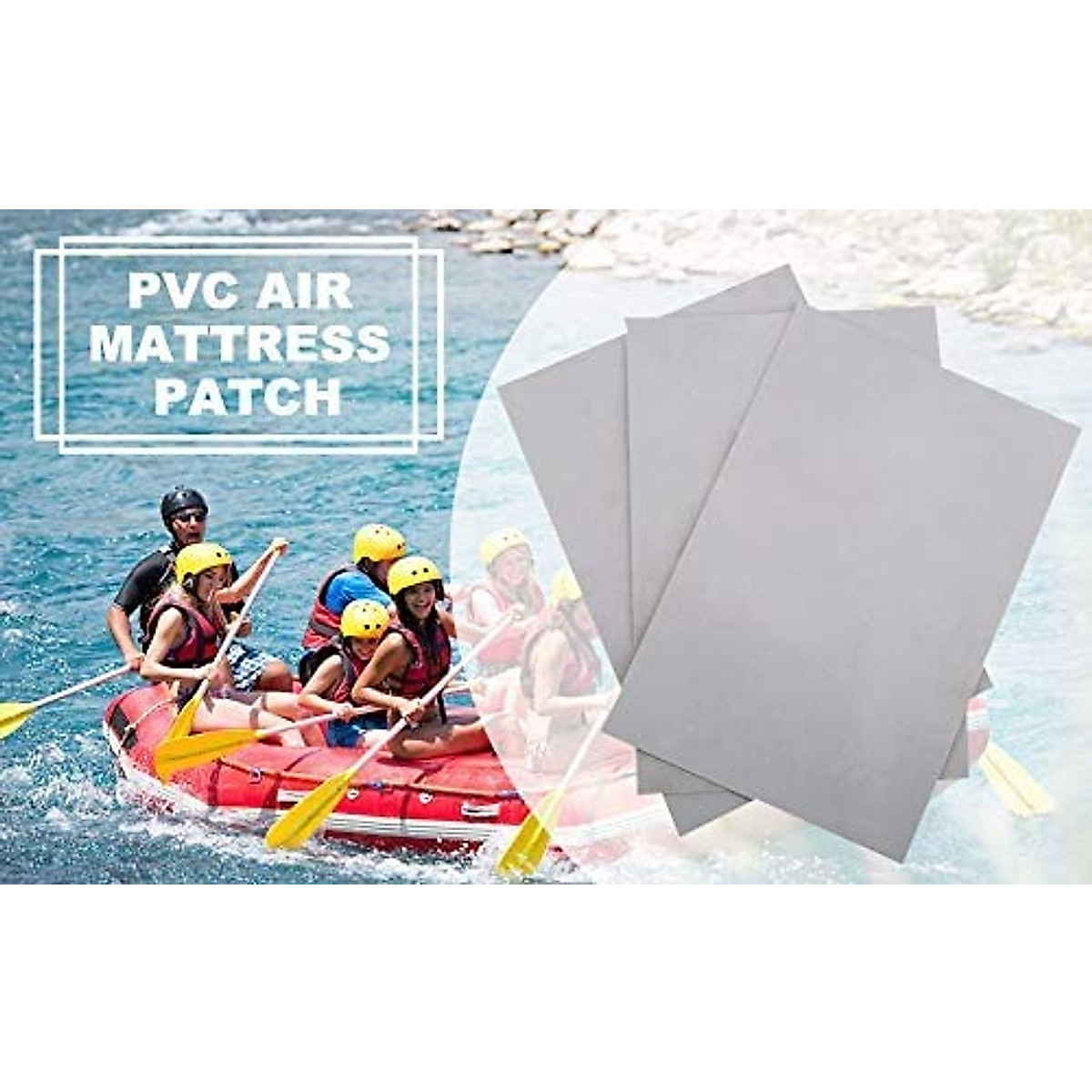 SolUptanisu Inflatable hot tub Repair kit,6pcs Patches Raft Patch,Inflatable Raft Boat Canoe Kayak Waterproof Repair Patches Accessory (Black, Red, Gray Optional)