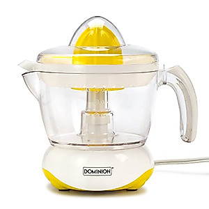 Dominion BPA-Free Electric Citrus Juicer Extractor, Compact Volume Pulp Control, Oranges, Lemons, Limes, Grapefruits with Easy Pour Spout, 24oz, White