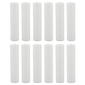 Creative Hobbies® 4" White Plastic Candle Covers Sleeves Chandelier Socket Covers ~ 4 Inch Candelabra Base | Set of 12