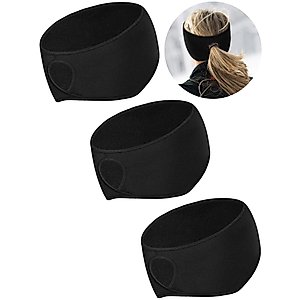 Tatuo 3 Pieces Fleece Ponytail Headband Earband Winter Running Headband Ear Warmer Headband for Women Girls Outdoor Sports and Fitness (Color Set 5)