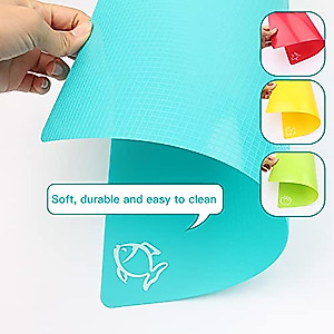 KUFUNG Flexible Cutting Board Mats for Kitchen - 100% Non Slip (New) Color Coordinated Plastic Cutting Boards on Any Countertop