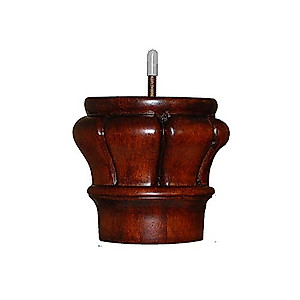 Abacus Swivel Chair Parts #CL6900 5" Antique Medium Brown Mahogany Finish Ottoman/Couch/Sofa Wooden Legs - Set of 4