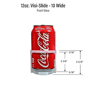 Display Technologies Visi-Slide Gravity Fed Organizer for 12/16oz low ring Beverages on flat and angled shelves in Cold Vaults & Coolers (Pack of 2)