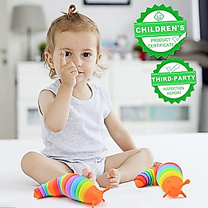 Cevioce Fidget Slug Toy, Sensory Slug Fidget Toy for Kids & Adults, 1 PC Cute Autism Sensory Toys for Autistic Children｜Great Birthday Gift for Girls Boys - Easter Basket Stuffers for Toddlers Kids