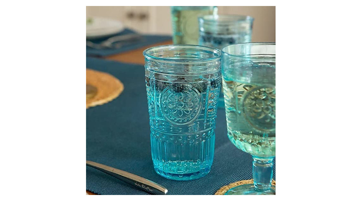 Bormioli Rocco Romantic Set Of 6 Cooler Glasses, 16 Oz. Colored Crystal ...