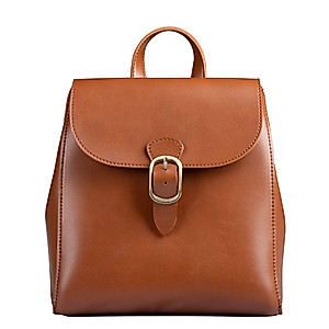 SUNLIGHT LEAVES Simple Vegan Leather Flap 3 Way Convertible Backpack For Women Classic Vintage Faux Leather Fashion Daypack (Light Brown)