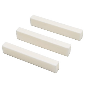 3 Set DIY Bone Guitar Bridge Blank Nut Saddle Compatible for Electric Bass Acoustic Classical Guitar Mandolin Banjo Ukulele (Saddlex3+Nutx3)