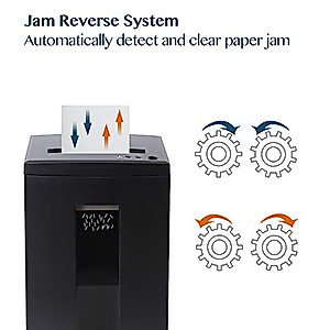 WOLVERINE 10-Sheet Super Micro Cut High Security Level P-5 Heavy Duty Paper/CD/Card Ultra Quiet Shredder for Home Office by 40 Mins Running Time and 6 Gallons Pullout Waste Bin SD9112 (Black ETL)