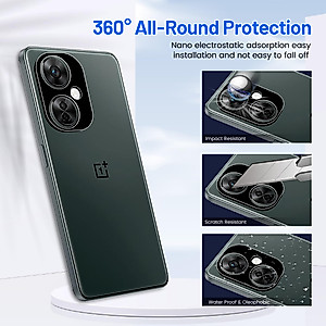 TQLGY 3 Pack Screen Protector for OnePlus Nord N30 5G with 3 Pack Camera Lens Protector, Ultra HD Tempered Glass, 9H Hardness, Anti-Scratch, Bubble Free, Easy Installation, Case Friendly