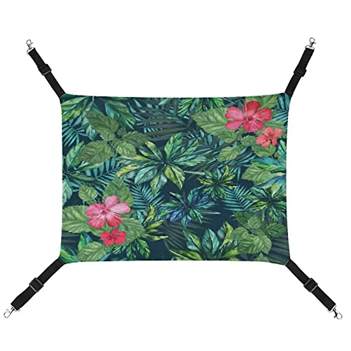 Summer Leaves and Flowers Pet Hammock Bed Guinea Pig Cage Hammock Small Animal Hanging Bed for Ferret, Chinchilla, Puppy and Other Small Animals