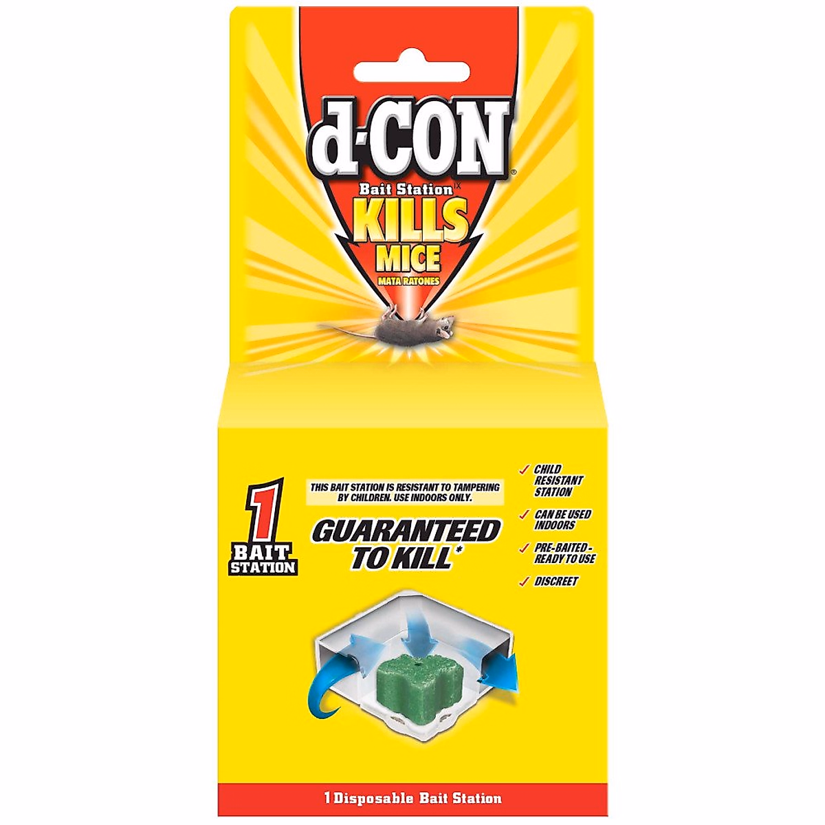 d-CON Rodenticide Rodent and Mouse Disposable Bait Station Corner Fit, 1 ct