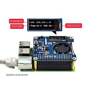 Power Over Ethernet HAT (B) for Raspberry Pi 3B+/4B,802.3af Compliant Power Over Ethernet Accessory Power Sourcing Equipments Needed