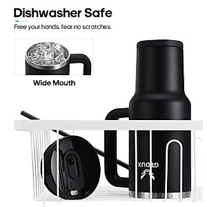 Gedux 40oz Tumbler With Handle, 2-IN-1 Leak Proof Lid (Straw/Flip), Insulated Water Bottle, Stainless Steel Tumbler with Non-Slip Silicone, Wide Mouth Travel Mug Cupholder Friendly Dishwasher Safe