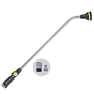 Melnor 65146AMZ RelaxGrip Shower Head Watering QuickConnects 33" Wand, Black/Yellow