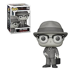 POP Marvel: WandaVision - Black & White 50s Vision Funko Vinyl Figure (Bundled with Compatible Box Protector Case), Multicolored, 3.75 inches