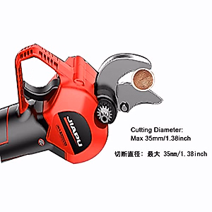 TURKAS Electric Pruner for Garden Battery Powered Pruning Shears Professional Cordless Branch Cutter 35mm (1.3 Inch) Cutting Diameter Powered Scissors with Brushless Motor Red (Size : B)