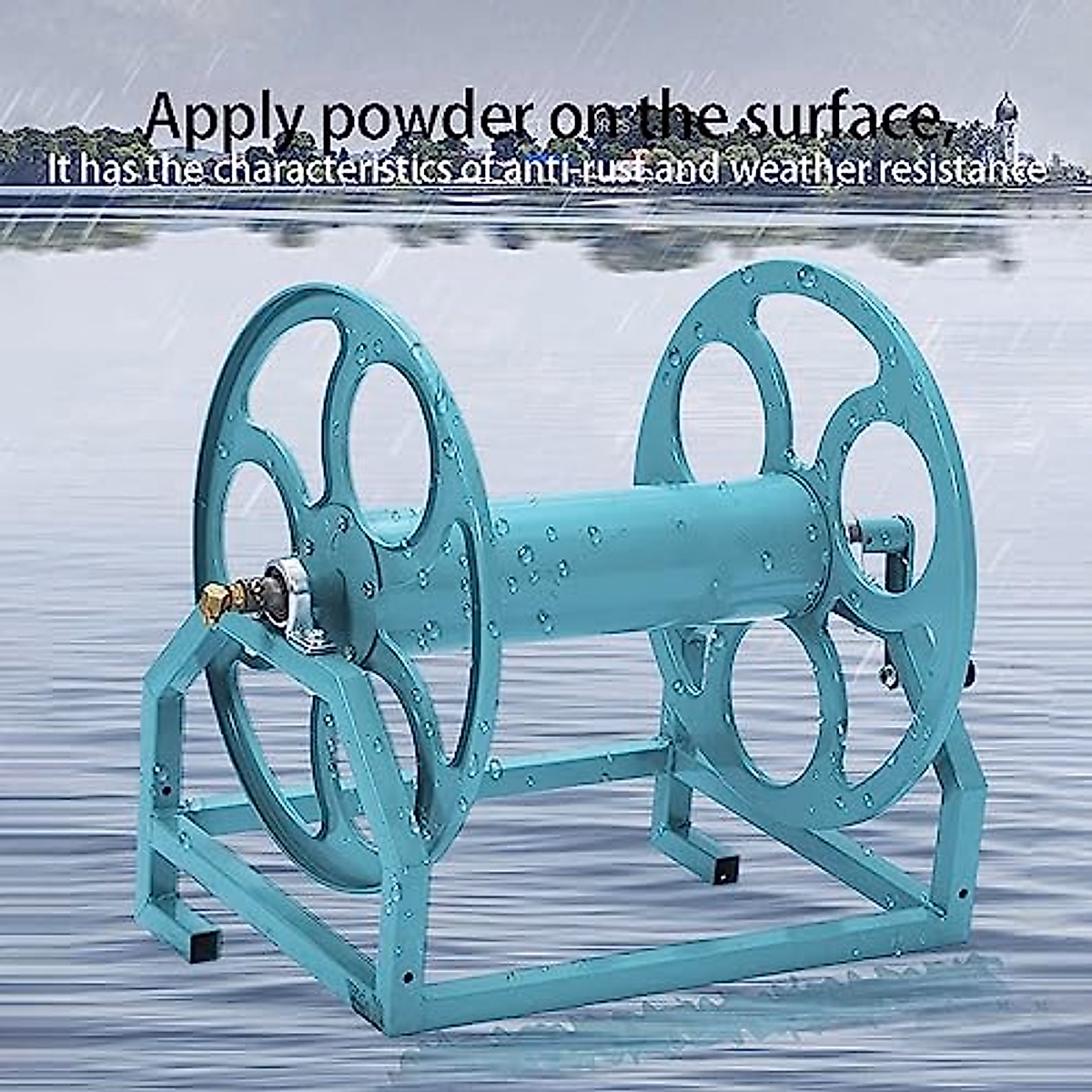 ILOOXI Wall Mounted Garden Hose Reel with Detachable Reel Metal Water Pipe Storage Rack,Wall-Mounted Design,Thickened Wrought Iron,with 3m Hose,1/2" Hose for Yard (Color : A)