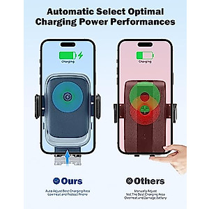 JOYTUTUS Wireless Car Charger, 15W Car Phone Holder Mount Wireless Charging, Smart Alignment Charging Auto Clamping Cup Holder Phone Mount, Fit iPhone 14/13/12 pro/12, Samsung S22/S10/S9/S8, etc