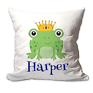 Personalized Frog Prince Throw Pillow Cover - 17X17 Throw Pillow Cover (NO Insert) - Decorative Throw Pillow Cover - Soft Polyester