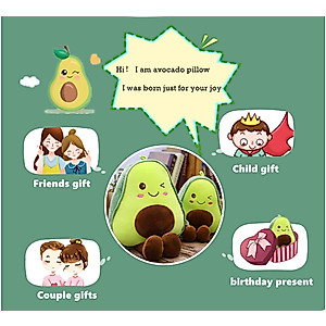 NatureMan 16.5 inch Avocado Plush Toy Pillow Gift, Lovely Fruit Plush Toy Doll Pillow Pillow, Suitable for Children, Girls, Boys and Holiday Warm Gifts