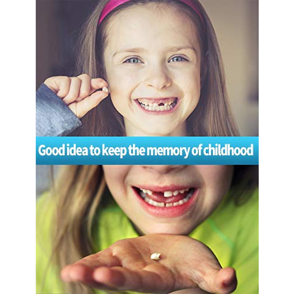 Baby Tooth Box ,Wooden Kids Keepsake Organizer for Baby Teeth, Cute Children Tooth Container with Tweezers and lanugo Bottle to Keep the Childhood Memory (Boy)