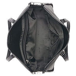 Calvin Klein Fay East/West Tote, Black/Silver,One Size